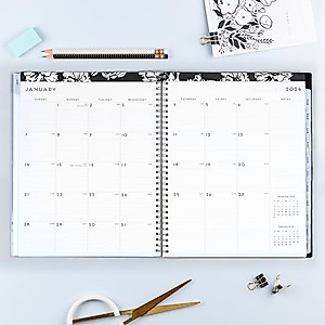 Blue Sky 2024 Weekly and Monthly Planner, January - December, 8.5" x 11", Clear Pocket Cover, Wirebound, Baccara Dark (110211-24)