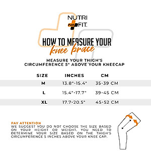 NUTRI PLUS FIT Knee Compression Sleeve Compression Sleeve Joint Pain, Injury Recovery, Meniscus Tear, X-Large, Black