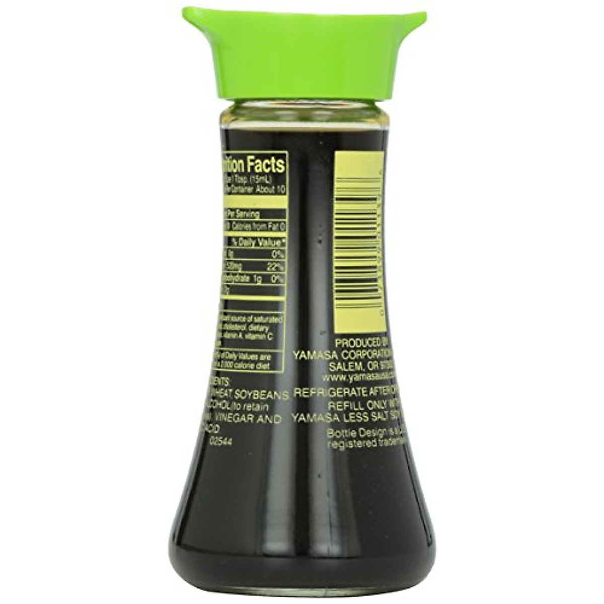 Yamasa Soy Sauce, Naturally Brewed Less Salt Low Sodium Preservative Free in Glass Dispenser, 5 fl oz (Pack of 1)