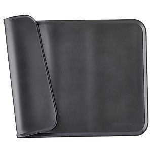 Amazon Basics Waterproof Anti-Slip Silicone Pet Food and Water Bowl Mat, Solid, 18.5 x 11.5 Inches, Black