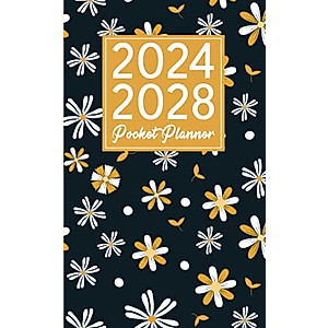 2024-2028 pocket planner: 5 year Pocket Calendar January 2024 to December 2028 | Yellow Flowers
