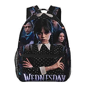 KADEUX Wednesday Movie Backpack 3d Printed Travel Backpack Casual Laptop Backpack Lightweight Multi-Function SchoolBag For Adult Youth
