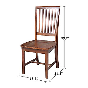 International Concepts Mission Side Chairs, Set of Two, Espresso