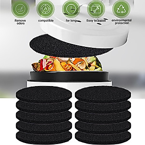 LXIANGN 6.7inch Kitchen Charcoal Filters Compost Bin Replacement Carbon Filter Round for Trash Cans, Compost Buckets, Countertop and Recycle Bins (10 Pack)