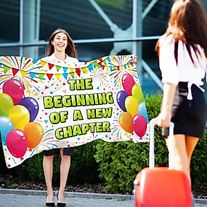 The Beginning of a New Chapter Banner - We Will Miss You Banner – Congratulations Banner – Happy Retirement Banner - Farewell Banner - Graduation Banner - 5ft x 3ft (White & Green)