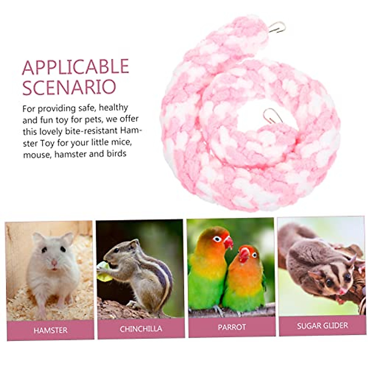 Balacoo Sugar Glider Climbing Rope Hamster Portable Rat Toy Hanging Guinea Pig Toy Hamster Climbing Toy Small Pet Climbing Rope Small Bird Swing Toy Bird Play chew The Bird Cotton Rope