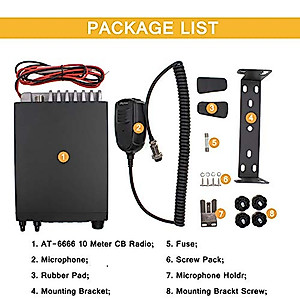 AnyTone AT-6666 10 Meter Radio High Power 15W/45W/60W 40CH Mobile Transceiver SSB(PEP)
