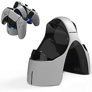KINVOCA PS5 Charging Station,Controller Charger for DualSense, Charging Dock for Playstation 5 Wireless Controller, Supports Fast Charging and Over-Charging Protection (Charging Cable Included)
