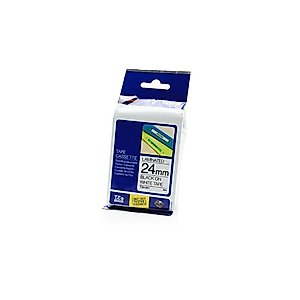 Brother P-Touch PT-2430PC Label Tape (OEM) 1" Black Print on White