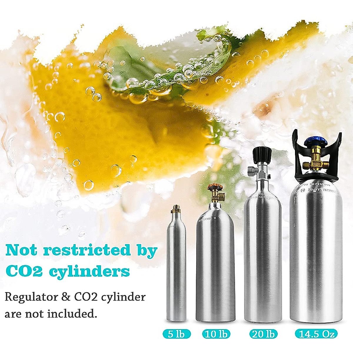 Sparkling Water Maker, Commercial Soda Maker Fizzy Drink Machine Carbonator for Home, Countertop Ice Water Cooler Dispenser and Room Black