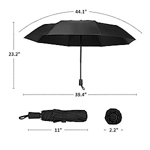 Chioee Lightweight Folding Umbrellas,Compact Manual Open/Close Super Water Repellent Travel Umbrella, UPF50+, Strong 8 Ribs Aluminum Alloy & Fiber Windproof Frame
