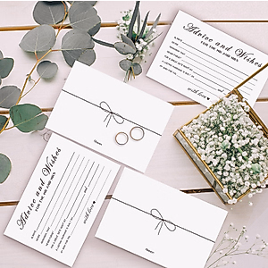 Advice and Wishes Cards for the New Couples Mr and Mrs, Bride and Groom, Newlyweds, Perfect 50 Pcs Wedding Advice Cards for the Wedding Reception Decorations/Bridal Shower Party