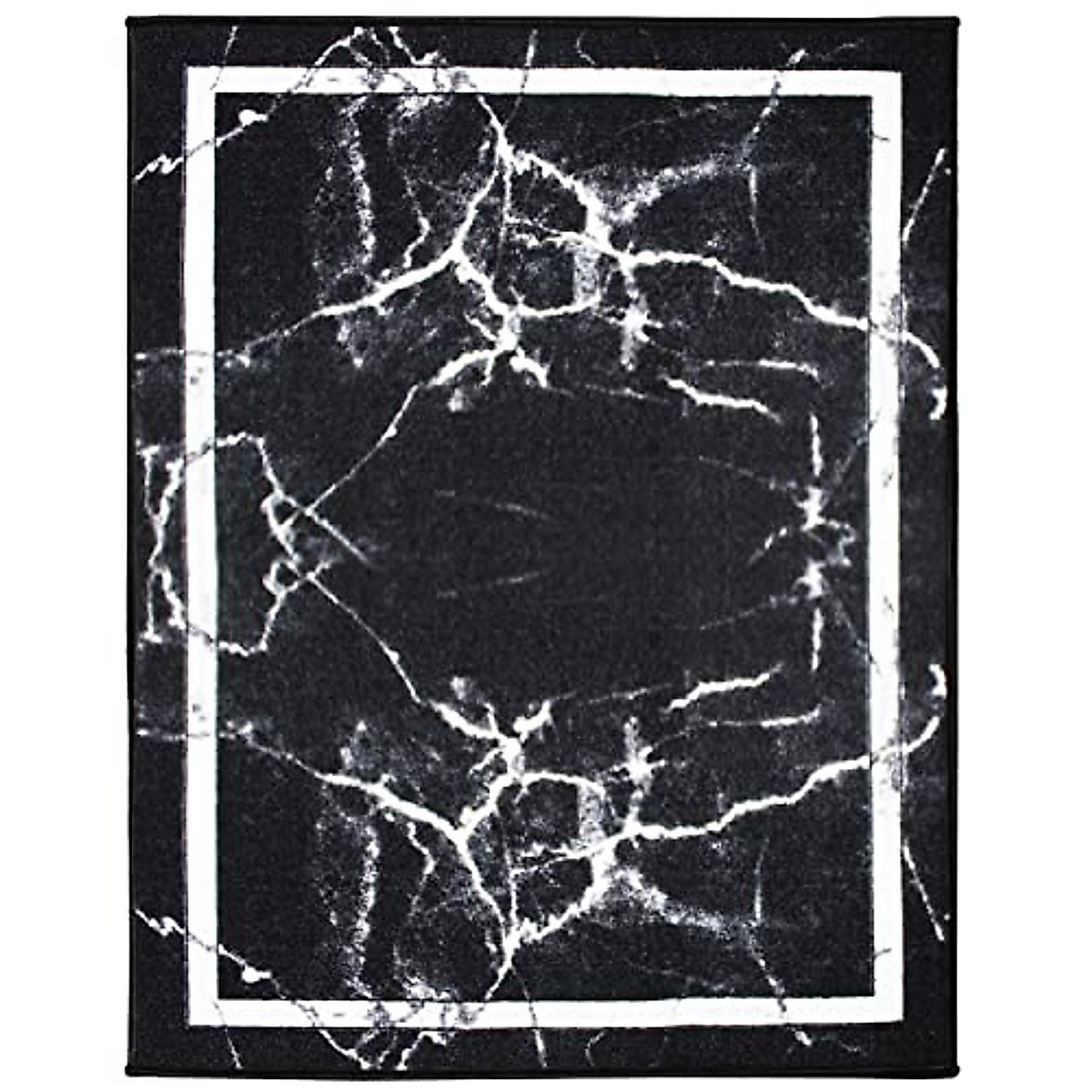 Comfii Home Venice Collection Area Rug - Non-Slip Rubber Backing – Anti Skid for Bedroom, Living Room, Dining Room, Doormat - Trendy and Unique Abstract Design (5x8 ft, Marble)