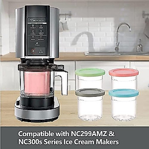 VRINO Creami Deluxe Pints, for Ninja Creami Deluxe Pints,16 OZ Ice Cream Pints Dishwasher Safe,Leak Proof Compatible NC301 NC300 NC299AMZ Series Ice Cream Maker