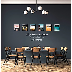 Motivational Wall Art - Inspirational Posters and Wall Art for Office, Home, Gym - Positive Quotes Wall Decor for Work Place - Inspiration Artwork for Business, Sports - 8x10inch, Set of 6 - UNFRAMED