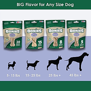 Bonies Natural Calming Formula Dog Treats - Contains Chamomile & Lavender, Help Anxiety, Excessive Barking & Trembling, Chicken Flavor, Mini, 60 Bones