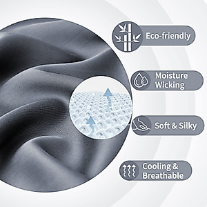 Fittia Body Pillow Case 20x54, Soft Silky Cooling Body Pillow Cover with Envelope Closure, Breathable Cooling Pillow Case 1 Pack, Dark Grey