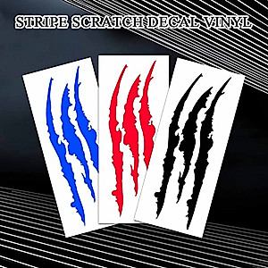 Beypovk 2PCS Monster Claw Scratch Mark Decals, Automotive Exteriors Waterproof Vinyl Headligh Sticker for Sports Cars, SUVs, Pickups, Motorcycles (Red)