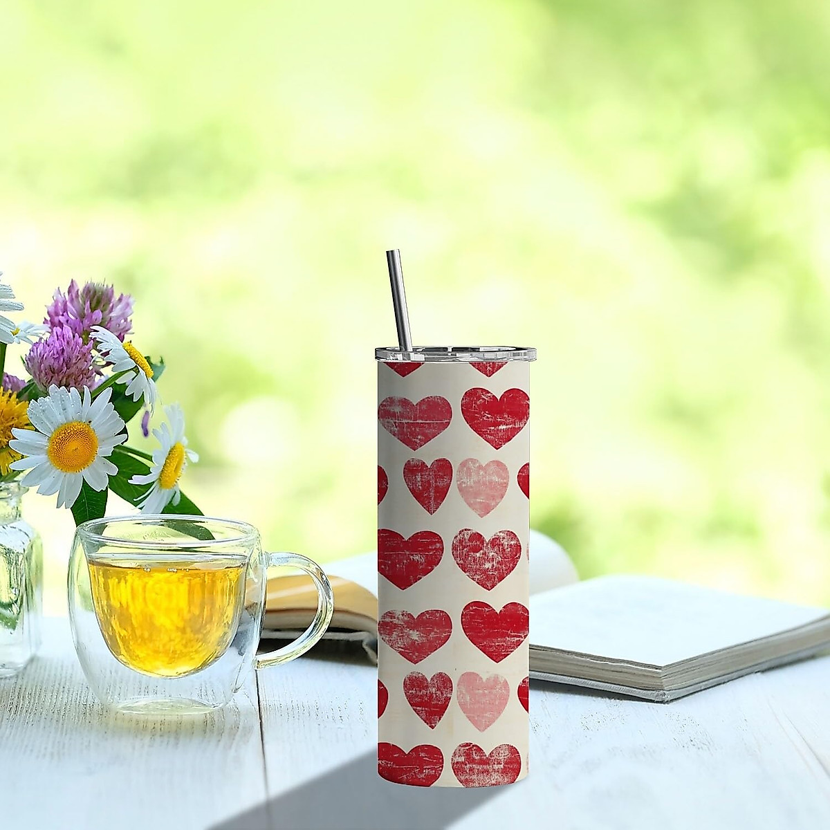 Medpol love kisses valentines insulated tumblers coffee cup Gift，love kisses valentines Drinking Glasses-Tea Cup-Coffee Mug tumbler with lid and straw 20 oz insulated tumbler cups