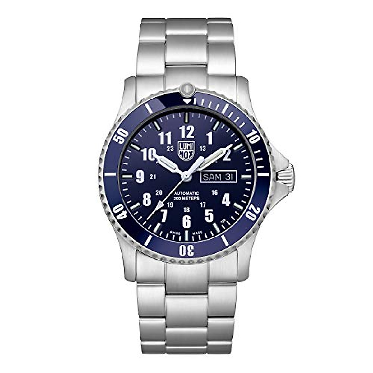 Luminox Auotmatic Sport Timer XS.0924 Mens Watch 42mm - Military Sport Watch in Silver/Blue 200m Water Resistant Sapphire Glass