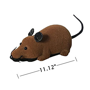 Greatstar Remote Control Rat Toy, Wireless Electronic Mouse, One Best Gift for Your Cats Dogs Pet Or Kids & Children Curious Love (Brown)