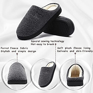 landeer Slippers for Men's and Women's Memory Foam House Shoes Indoor (DarkGray,Women9-10/Men7-8)