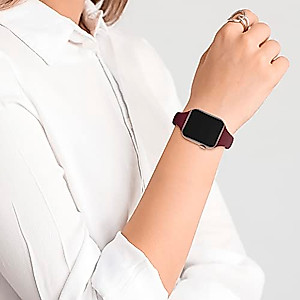 TSAAGAN 5 Pack Silicone Slim Bands Compatible with Apple Watch Band 38mm 42mm 40mm 44mm 41mm 45mm 49mm, Soft Narrow Sport Strap Thin Wristband for iWatch Ultra Series 8/7/SE/6/5/4/3/2/1 Women Men