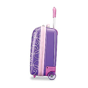 American Tourister Kids' Disney Hardside Upright Luggage, , Wheel,Zippered Divider,Telescopic Handle,Tie Down Straps,Lightweight, Princess 2, 16"