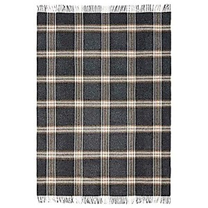 Alpaca Home | Tartan Plaid Alpaca Throw Blanket | 100% Baby Alpaca Wool in Natural Shades | 6.6 Feet Long X 4.25 Feet Wide | Hypoallergenic, Soft & Cozy (Campfire Plaid)