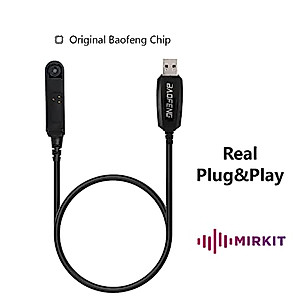 MIRKIT Original Baofeng USB Programming Cable for Baofeng UV-9R BF-9700 A-58 UV-XR UV-5S GT-3WP Plus Handheld ham Radio transceiver Uportable Ham Handheld CB Radio USA Warranty