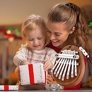 Kalimba Thumb Piano, Potable 8 Keys Mbira Finger Piano Musical Instruments Gift for Kid Adult Beginners Professional (Oval)