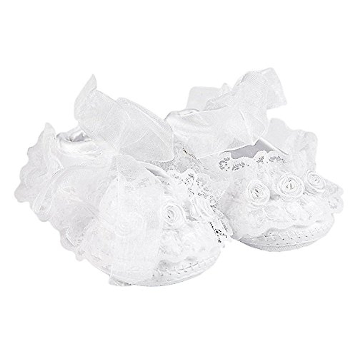 Glamulice White Baby Girl Party Dress Christening Baptism Dresses Lace Princess Bow Formal Gown 0-6 Infant Birthday Wedding Pageant Outfit Newborn Girls Church Holiday Photo Shoot Gowns Outfits 3M