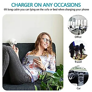 C Charger Cable Fast Charging Phone Android Power Cord 4Pack for Samsung Galaxy S22+ S22 Ultra S22 Plus Note 21/20 Ultra, S21+/S20 Plus/S21 S20 FE/S10 Plus/S9 A11/A21/A51/A71 Google Pixel 5 4A XL