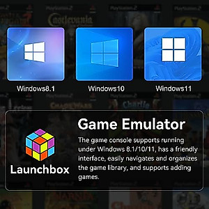 Retro Game Console, Emulator Console Built-in 4000+ Games, Plug and Play in Windows, Compatible with PS3/PS2/PSP, USB 3.0, 18 Emulators, Support Adding 70+ Emulator Games