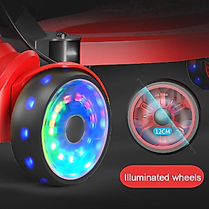 ygqtbc 4 Wheeled Scooter - Height Adjustable Push Swing Wiggle Scooters with Drifting Self Propelling for Boys/Girl/Adult Age 3 Years Old and Up (Color : Blue)