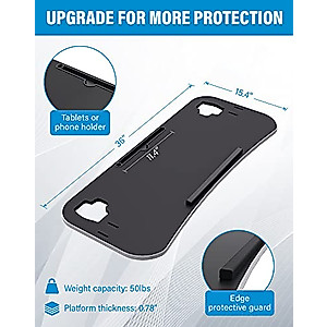 New Tread Laptop Tray, Treadmill Desk Tray, Upgrade 36" Treadmill Laptop Holder, Ergonomic Treadmill Laptop Desk with Protective Guard & Tablet Holder for Phone, Exercise Workstation, Easy Mount Tray