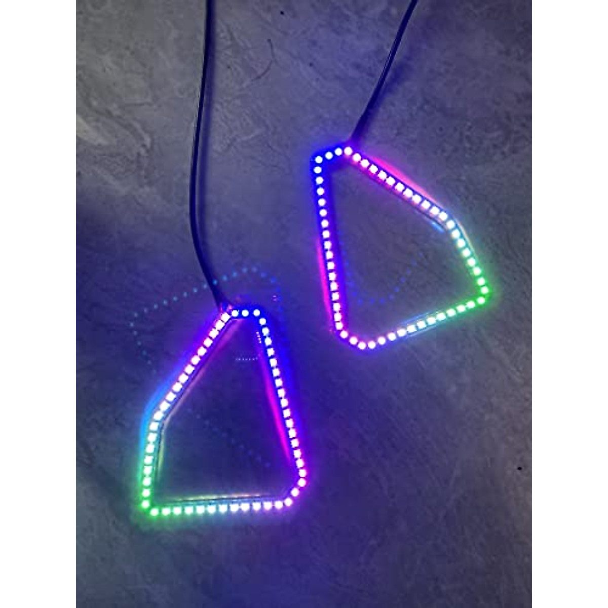 2PCS Angel Eyes Bluetooth CHASING Vent Overlay Lights KIT For 2020 2021 2022 2023 Polaris Slingshot Headlights