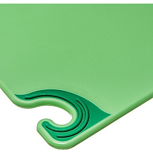 San Jamar Saf-T-Grip Plastic Cutting Board with Safety Hook, 18" x 24" x 0.5", Green