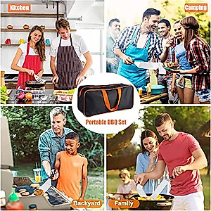 Griddle Accessories, Flat Top Grill Accessories kit for Camp Chef, Professional BBQ Accessories with Spatula, Carry Bag, Scraper for Outdoor BBQ Teppanyaki Grill Tools