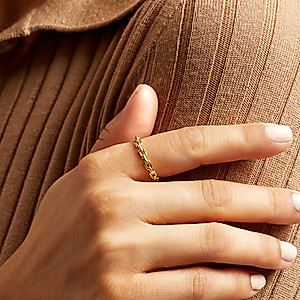 RS Pure by Ross-Simons 14kt Yellow Gold Paper Clip Link Ring. Size 8