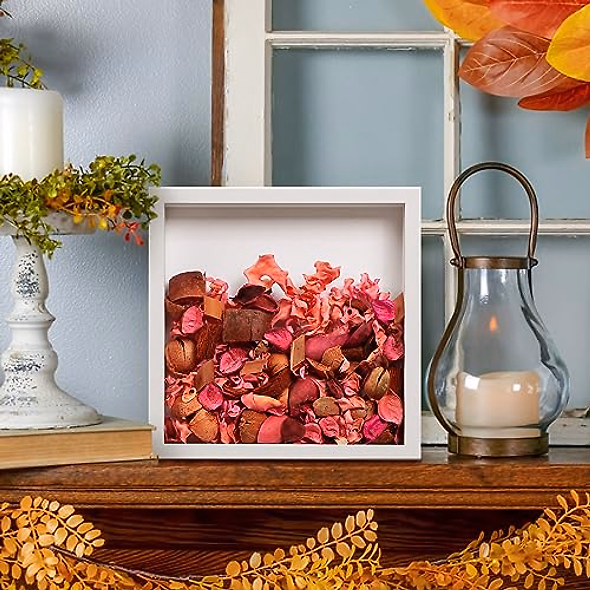 Califortree 8x8 Shadow Box Frame - Memory Box Display Case for Memorabilia Flower Awards Medals Wedding Photos and Keepsake, White