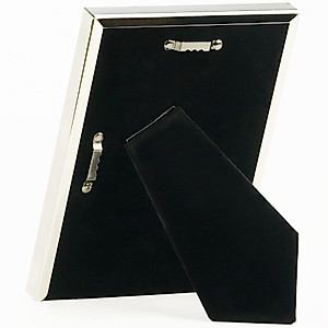 ABEL Stainless Steel Tabletop Photo Frame with Tempered Glass - Rectangular Shape, 4x6 Size, Nickel Plated Green, Includes Mat Board, Cardboard Backing and Backboard