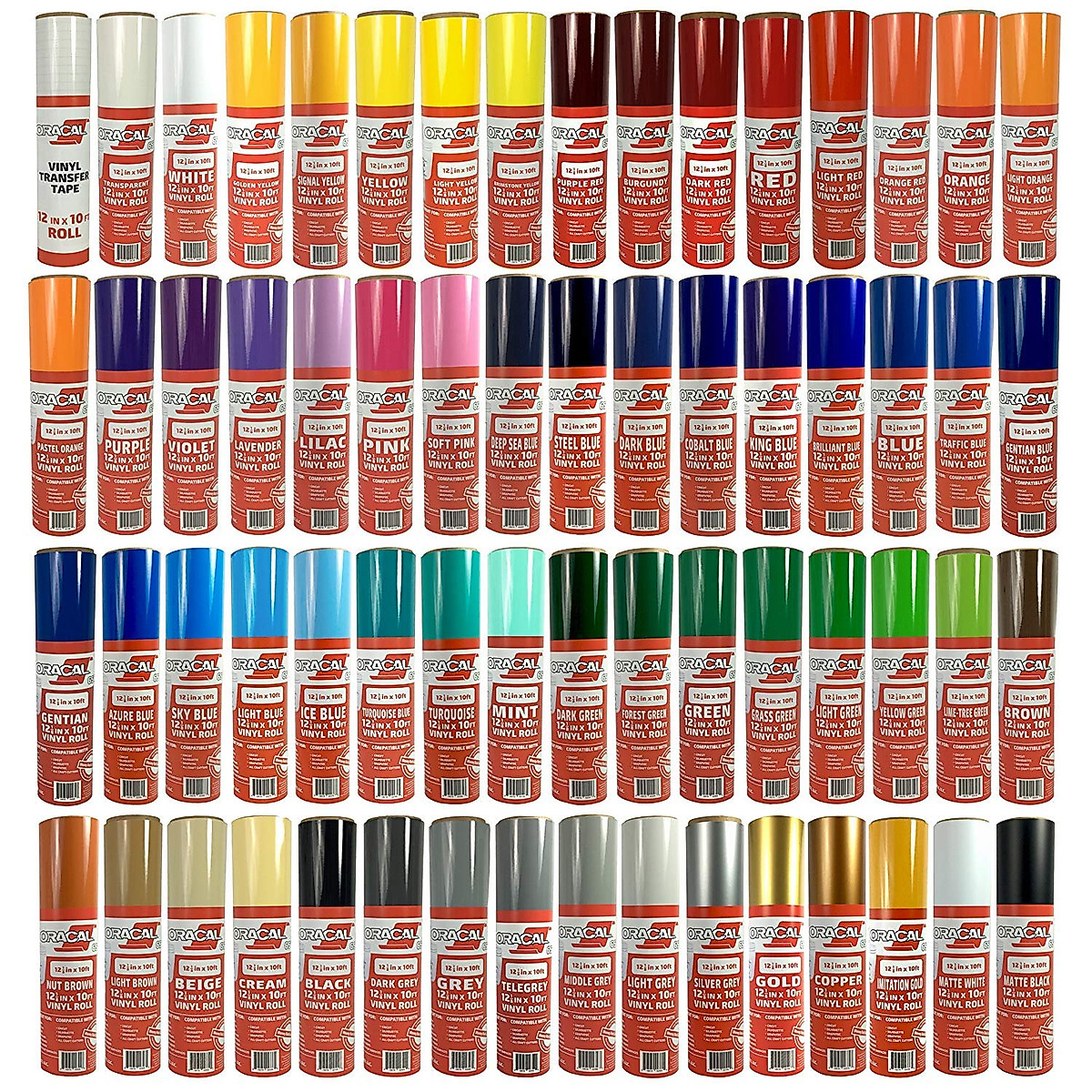 ORACAL 651 Rolls of Vinyl for Cricut, Silhouette, Cameo, Craft Cutters, Printers, and Decals - Gloss Finish - Outdoor and Permanent (12.125" x 10ft, White)