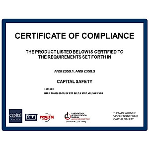 3M DBI-SALA Delta 1106103 Full Body Harness, 18" Back D-Ring Ext, Belt W/ Pad, Back D-Ring, Seat Sling W/ Positioning D-Rings, Tongue Buckle Legs,X-Large, Yellow/Navy