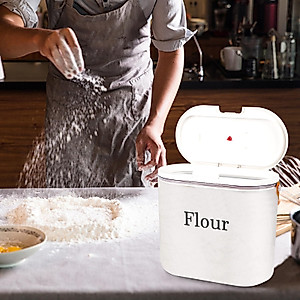 Xbopetda Flour Containers with Lids Airtight, Clear Plastic Flour Storage Container with Wide Mouth & Spoon, Time Recording Flour Sugar Storage Containers, Dry Food Storage for Kitchen Pantry Storage