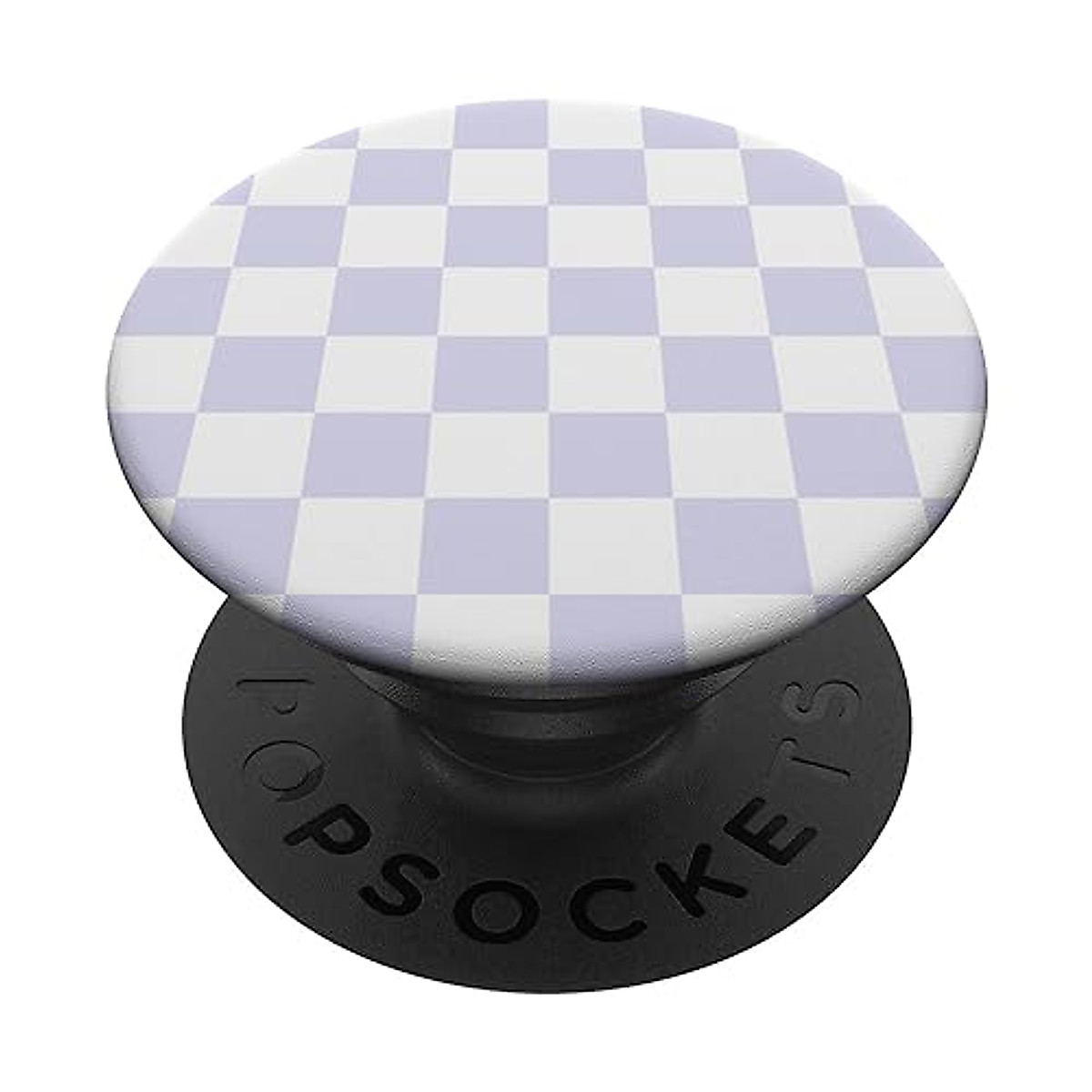 Cute Pastel Lavender Off White Checker Pattern Design PopSockets Standard PopGrip