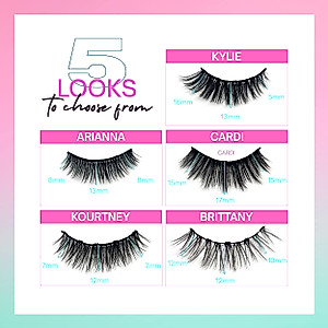 Lash BFF Magnetic False Lashes Variety Pack with Eyeliner, Wispy, Natural Look, and Dramatic Eyelashes, Reusable 3D Strip Eyelashes Bulk Kit, Waterproof Faux Lashes No Glue