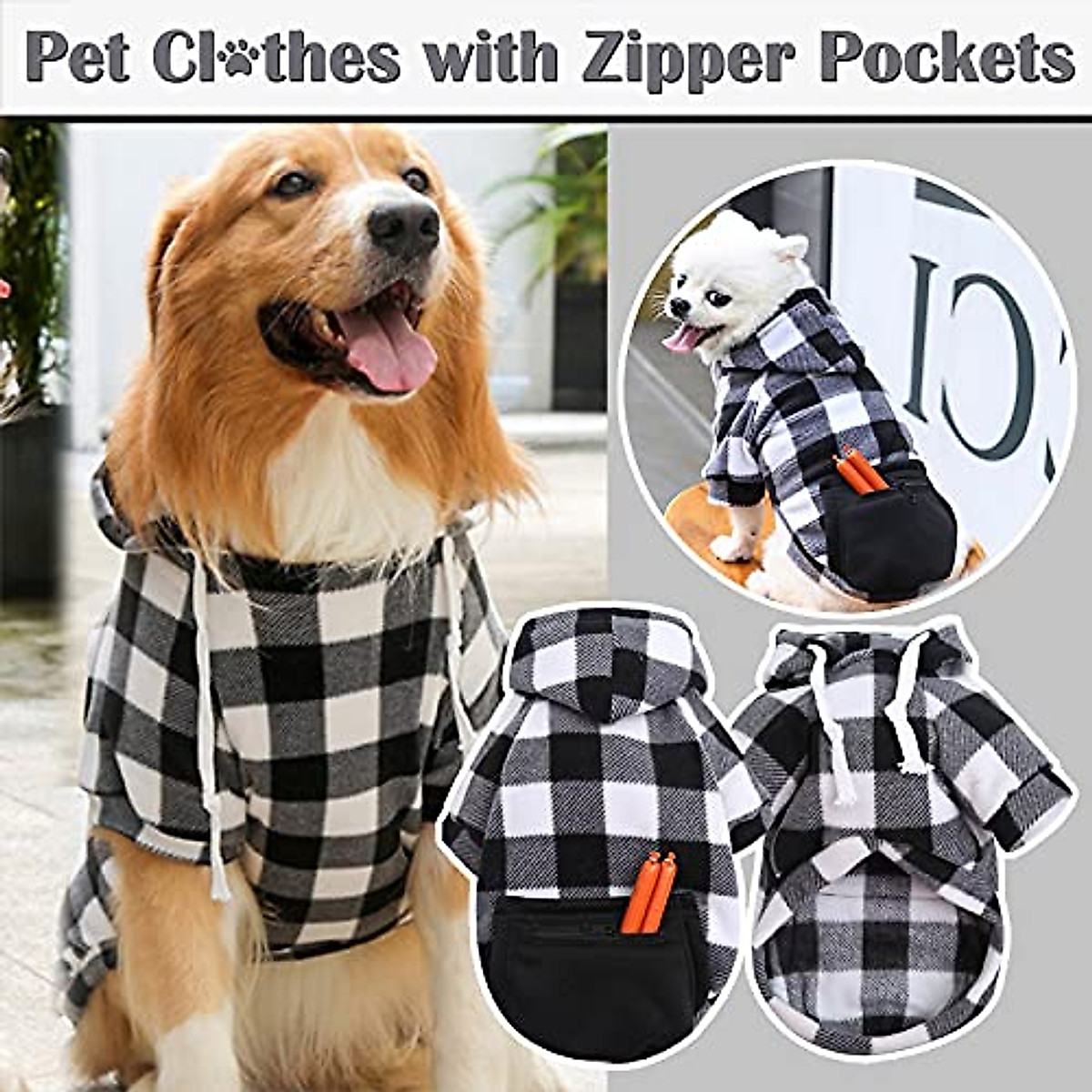 Puppy Clothes for Small Dogs Girl Pack Dog Hoodie with Pocket Fall Winter Warm Fleece Sweater for Dogs Boy Girl Yorkies Chihuahua Pet Cat Sweatshirt Blank Color
