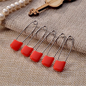 Baby Flower 100Pcs 5.5cm Long Baby Safety pin Plastic Head Diaper pin Sturdy Stainless Steel Diaper pin with Safety Lock