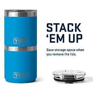 YETI Rambler 10 oz Stackable Lowball 2.0, Vacuum Insulated, Stainless Steel with MagSlider Lid, Big Wave Blue